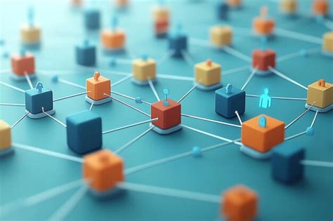 Abstract Network Connection With Colorful Cubes Premium Ai Generated Image
