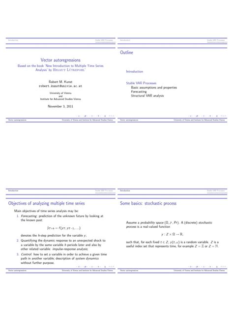 Var Process Pdf Vector Autoregression Autoregressive Model