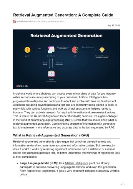 Introduction To Rag Retrieval Augmented Generation And Its