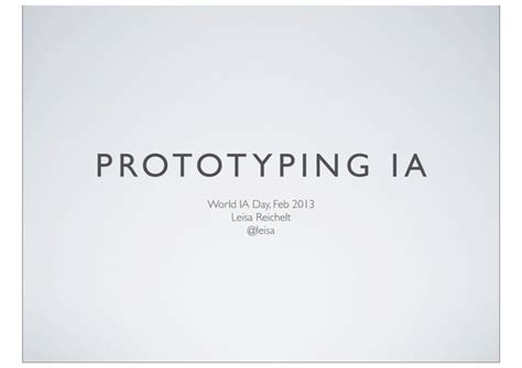 Prototyping Information Architecture Ppt