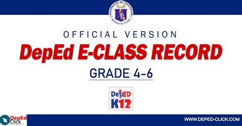 Deped E Class Record Templates For Grade 4 6 Free Download Deped Click