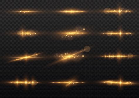 Shining Star Sun Particles And Sparks With Highlight Effect Golden Lights Bokeh Glitter And