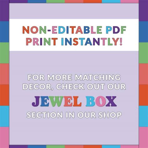 Number Visuals With Counters In Jewel Box Printable Classroom Display