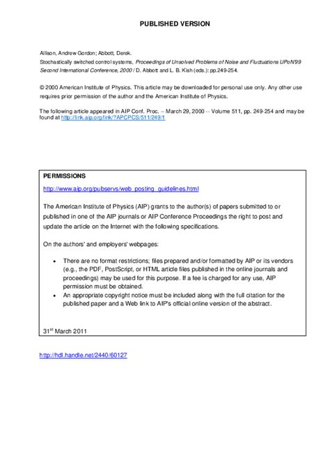 Pdf Stochastically Switched Control Systems