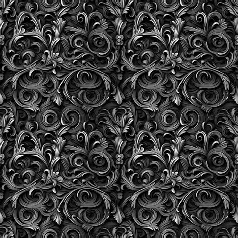 Premium Photo Black And White Seamless Pattern With Classic Foliage