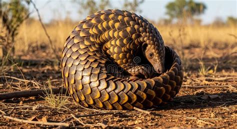 Defensive Pangolin Curled In Ball Stock Illustration Illustration Of