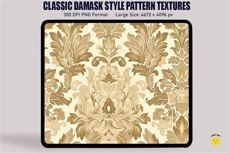Classic Damask Style Pattern Texture Graphic By Lazy Sun · Creative Fabrica