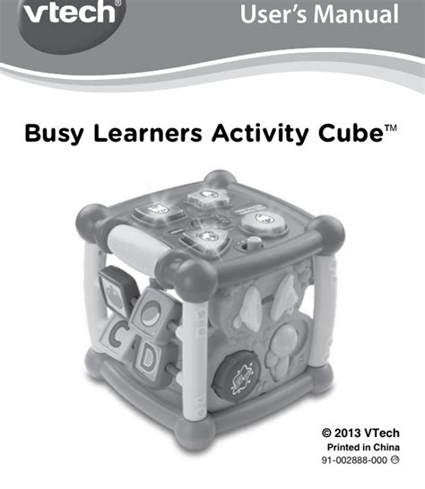 Vtech Busy Learners Activity Cube Owners Manual