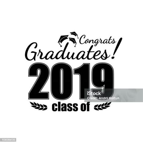 2019의 클래스입니다 교육 학술 모자와 월계관 검은 수입니다 대학원 연감을 축 하 하 디자인 고등학교 또는 대학 졸업을 위한