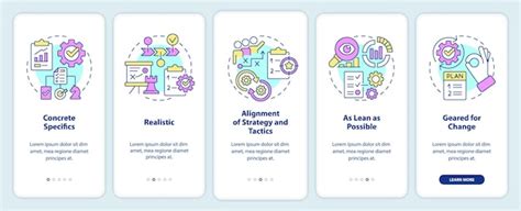 Premium Vector Key Elements Of Business Plan Onboarding Mobile App Screen