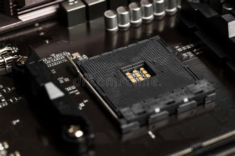 Modern Cpu Socket On A Motherboard Stock Image Image Of Semiconductor Socket