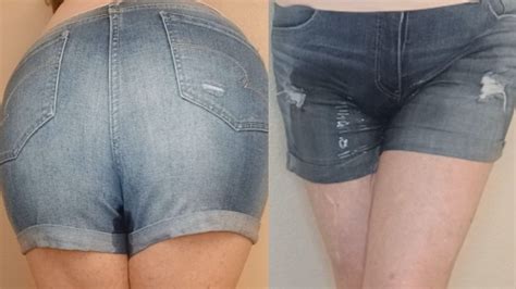Wetting And Rewetting Jean Shorts Until It Puddles At My Feet Omorashi Wetting おもらし