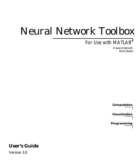 Neural Network Toolbox Matlab