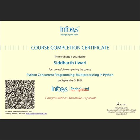 Siddharth Tiwari On Linkedin Thanks Infosys 👍👍👍
