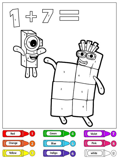 Numberblocks Color By Number Coloring Page
