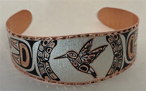 Native Hummingbird Design Copper Bracelet Ghost Bear Trading Post