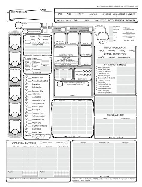 Fillable Pdf Dnd 5e Character Sheet Oplarea