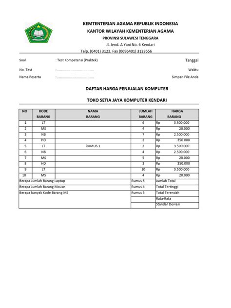 Soal Excel Iv Pdf