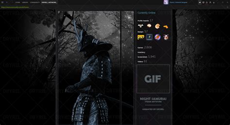 Artstation Night Samurai Animated Steam Artwork