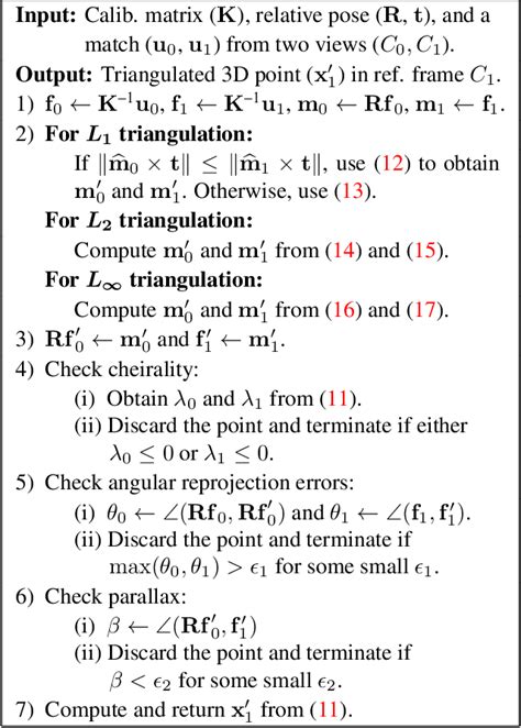 Table 1 From Closed Form Optimal Two View Triangulation Based On Angular Errors Semantic Scholar