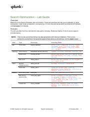 Pdf Search Optimization Lab Guide Overview Welcome To The Splunk Education Lab