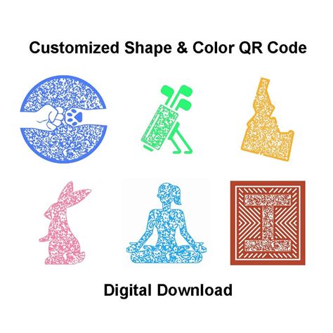 Custom Color Shape Qr Code For Business Digital Download Etsy