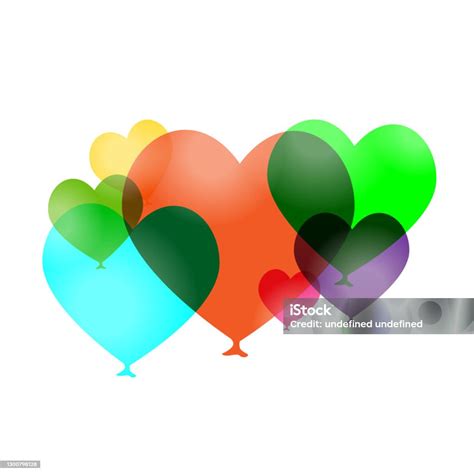 흰색 배경에 격리 된 하트 모양의 여러 가지 빛깔의 공을 벡터 개념에 대한 스톡 벡터 아트 및 기타 이미지 개념 공휴일 기념일 Istock