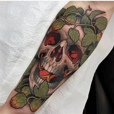Neo Traditional Skull Tattoo Design