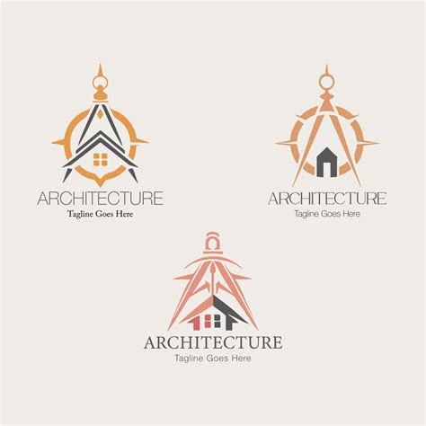 Professional Architect Logo Set Featuring Stylish Compass Designs