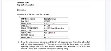 Solved Tutorial 10 Topic Normalisation Discussion Given