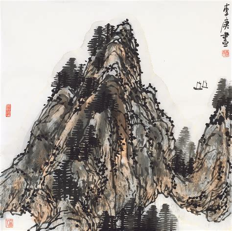 李庚 李庚画山 鉴证备案 雅昌艺术网艺术品门户网站
