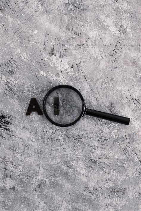 Ai Text With Magnifying Glass Analysing The I For Intelligence Concept Of Machine Learning