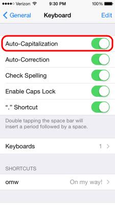IPhone IPad Enable Disable Automatic Capitalization