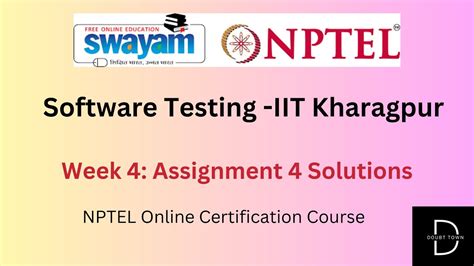 Software Testing Week 4 Assignment Answers Jan 2024 Nptel Youtube