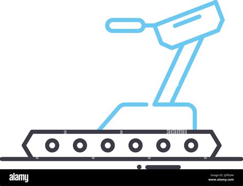 Treadmill Machine Line Icon Outline Symbol Vector Illustration