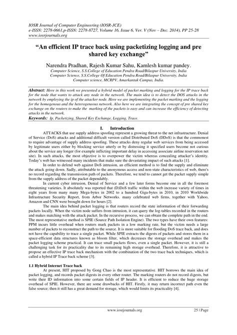 Pdf An Efficient Ip Trace Back Using Packetizing Logging And Pre