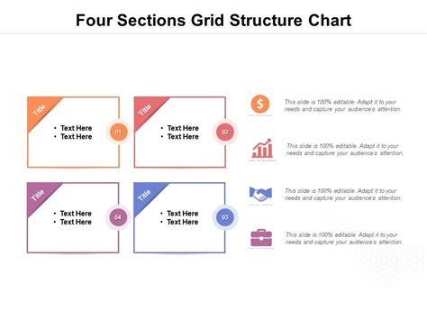 Four Sections Grid Structure Chart Ppt Powerpoint Presentation Infographic Template Guide
