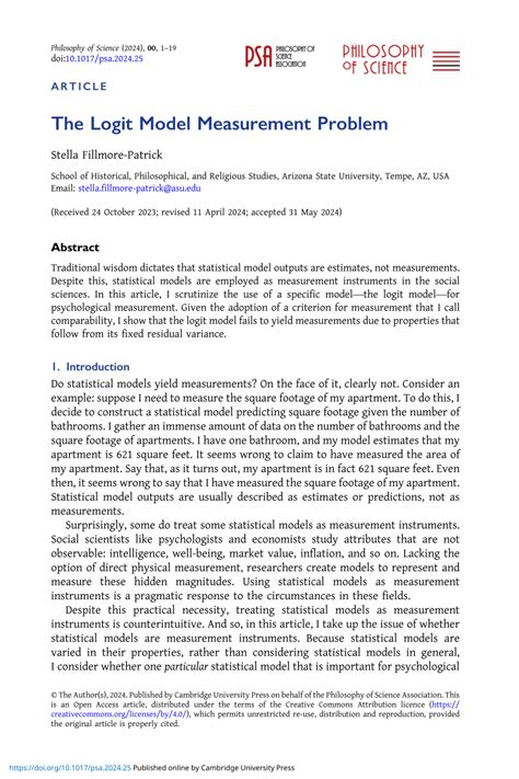 Pdf The Logit Model Measurement Problem