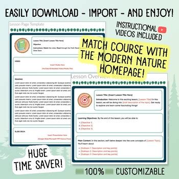 Canvas LMS Template MODULE Modern Nature Customizable