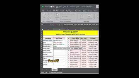 Vlookup Match Function Excel Ytshorts Viralshorts Exceltips Exceltricks Shortsvideo Yt
