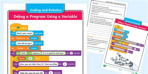 Robotics And Coding Debug A Program Using A Variable