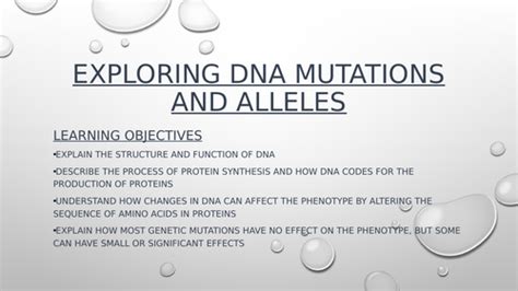 Mutations Edexcel Igcse Teaching Resources