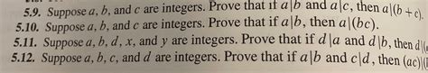 Solved 5 9 Suppose A B And C Are Integers Prove That If Chegg Com