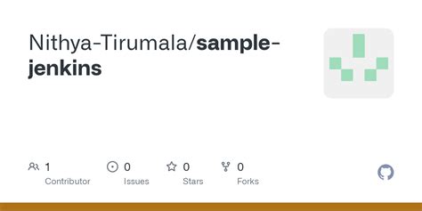 Github Nithya Tirumala Sample Jenkins