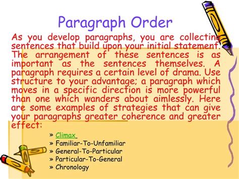 Patterns Of Paragraph Planning And Development Ppt