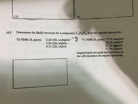 Solved Determine The Likely Structure For A Compound