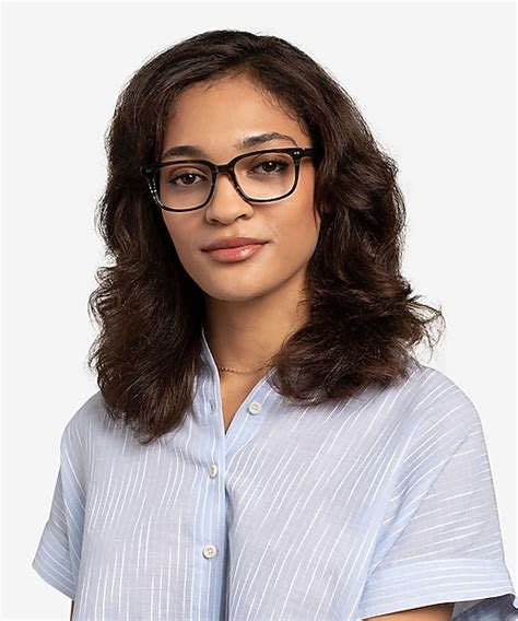 Pacific Rectangle Striped Blue Full Rim Eyeglasses Eyebuydirect