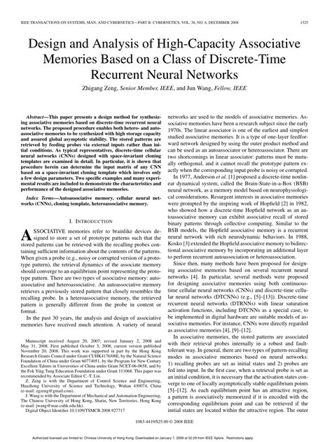 Pdf Design And Analysis Of High Capacity Associative Memories Based On A Class Of Discrete