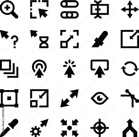 Selection Cursors Resize Move Controls And Navigation Arrows Vector