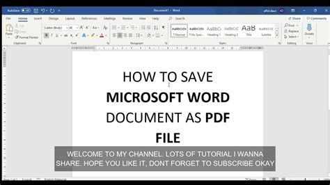How To Save Microsoft Word As PDF File 2020 YouTube